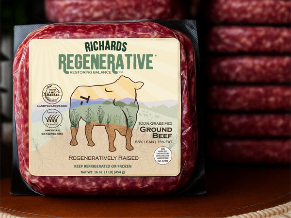 15 lb Regenerative Grassfed Ground Beef - 85/15 - Richards Regenerative